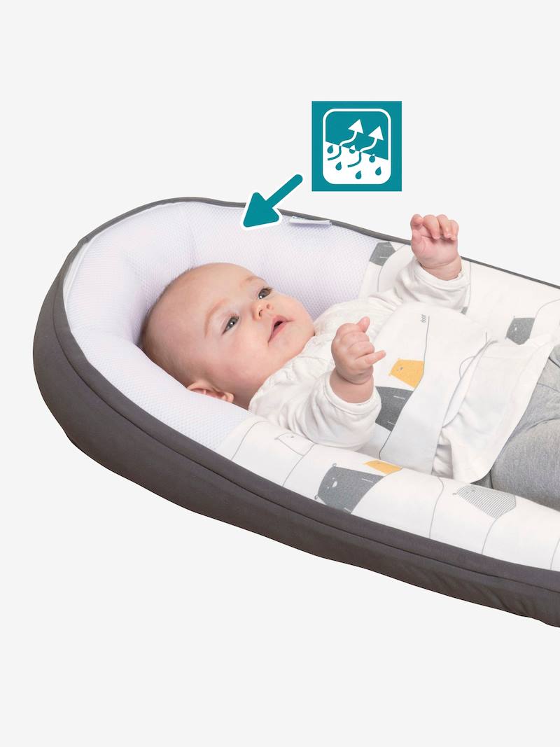 Doomoo Cocoon Progressive Baby Nest, by BABYMOOV - light grey/print ...