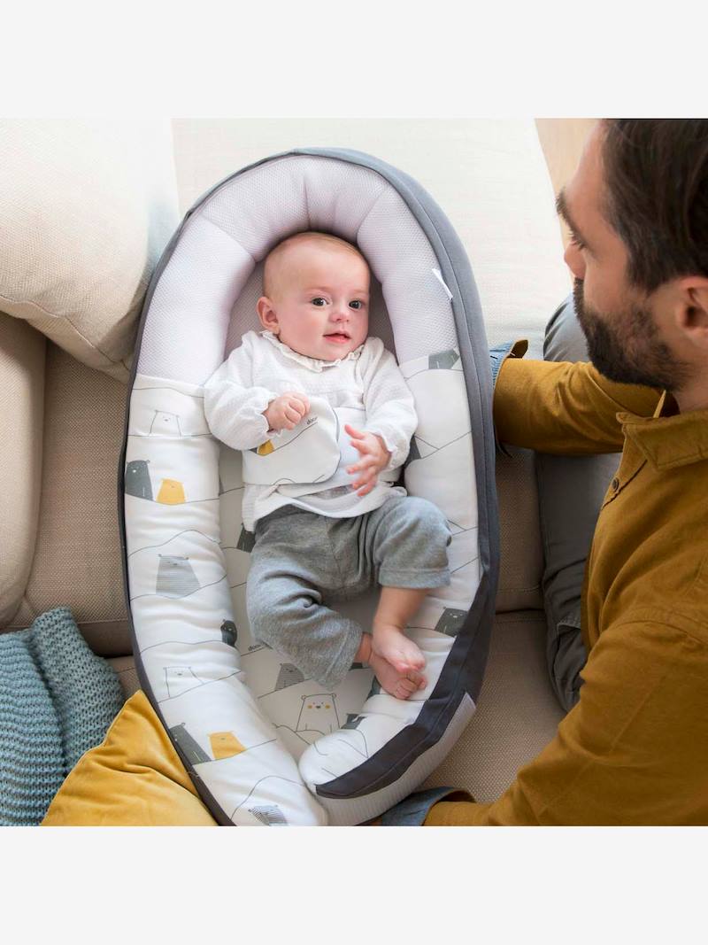 Doomoo Cocoon Progressive Baby Nest, by BABYMOOV - light grey/print ...