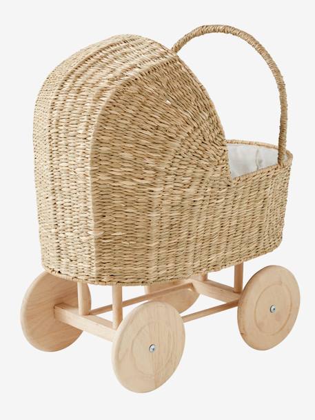 Wicker Pram for Dolls - white, Toys | Vertbaudet