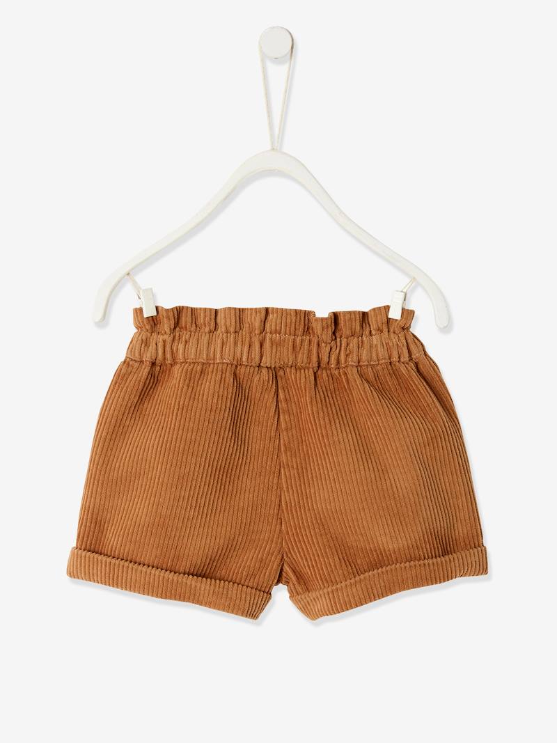Corduroy Shorts for Baby Girls - camel, Baby | Vertbaudet