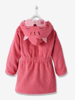 Cat Bathrobe for Children - dark pink, Bedding & Decor | Vertbaudet
