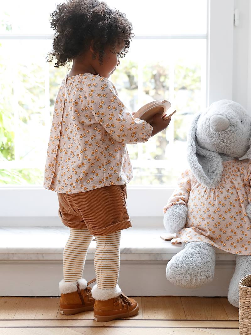 Corduroy Shorts for Baby Girls - camel, Baby | Vertbaudet