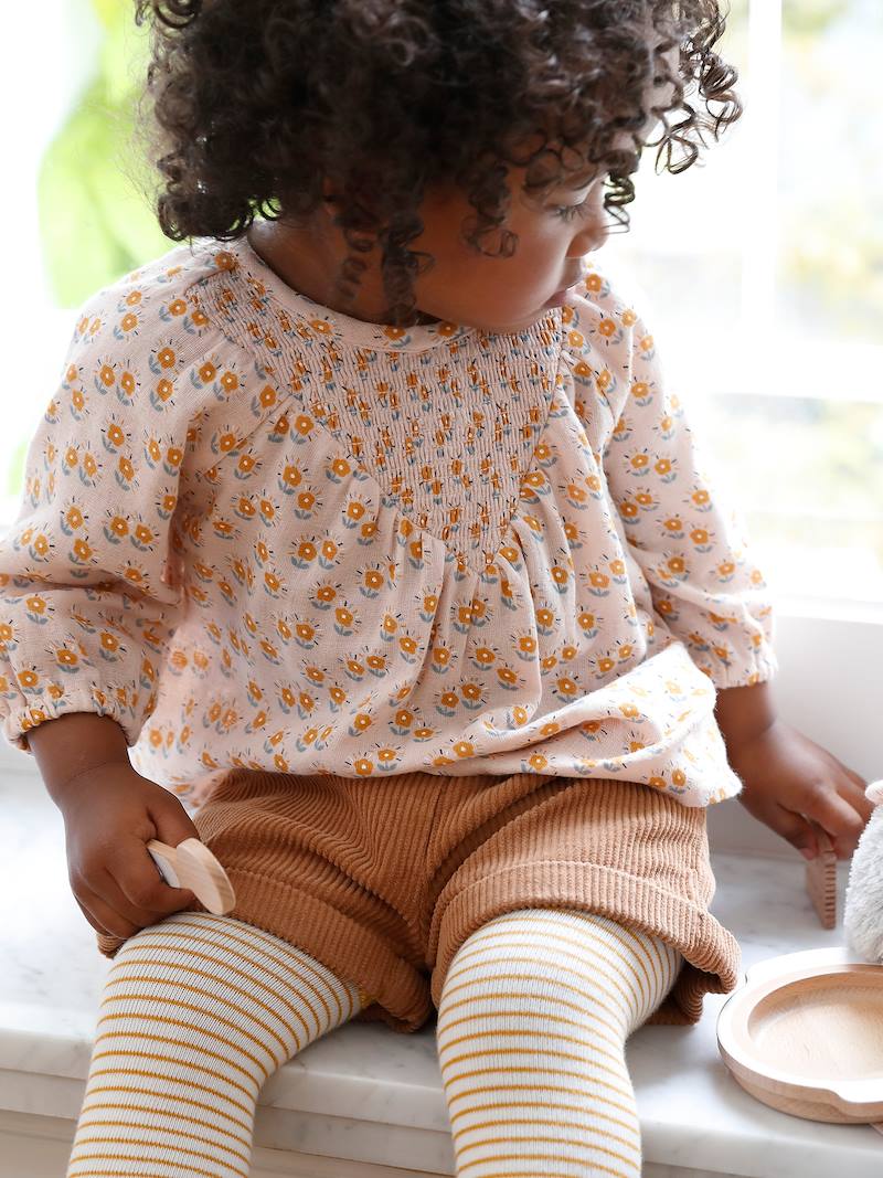 Corduroy Shorts for Baby Girls - camel, Baby | Vertbaudet