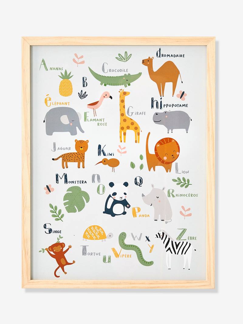 Jungle Alphabet Frame + Poster - multi, Bedding & Decor | Vertbaudet