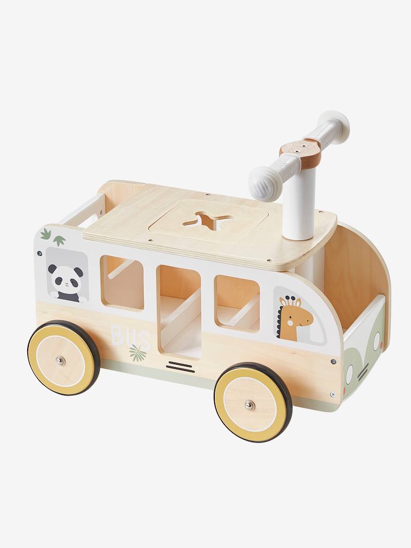 Ride-On Bus for Soft Toys in FSC® Wood, Hanoi - multi, Toys | Vertbaudet