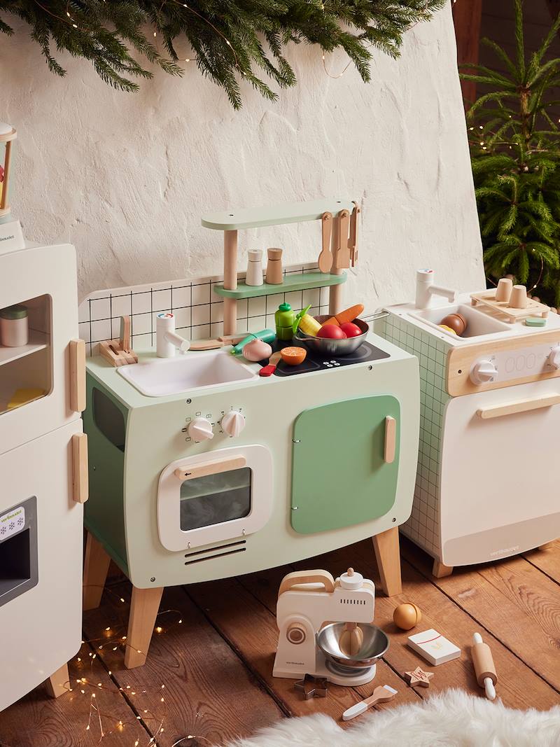 Wooden Design Kitchen - FSC® Certified - light blue, Toys | Vertbaudet