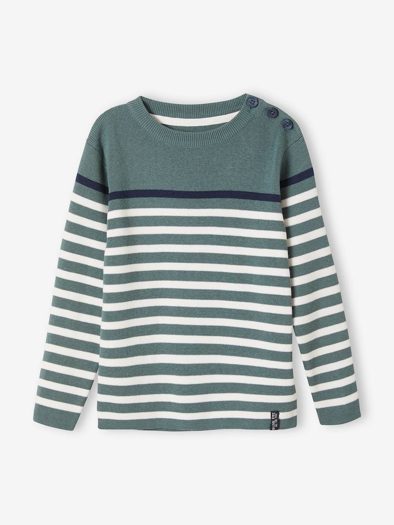Sailor-Style Striped Jumper for Boys - brown medium striped, Boys ...