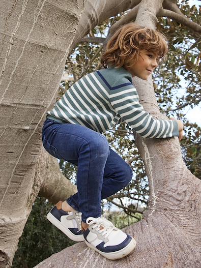 Sailor-Style Striped Jumper for Boys - brown medium striped, Boys ...
