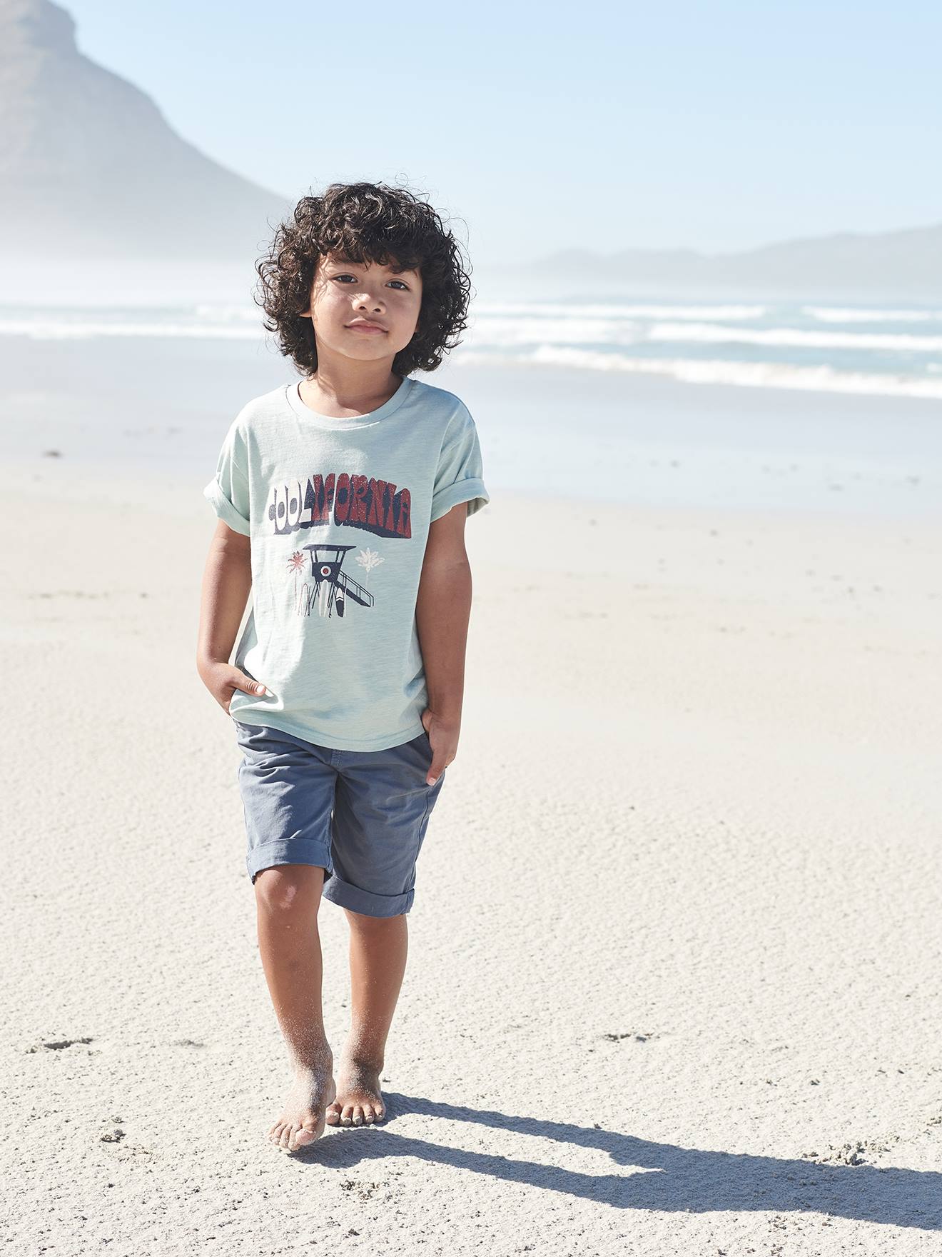 Coloured Bermuda Shorts for Boys - dark blue, Boys | Vertbaudet