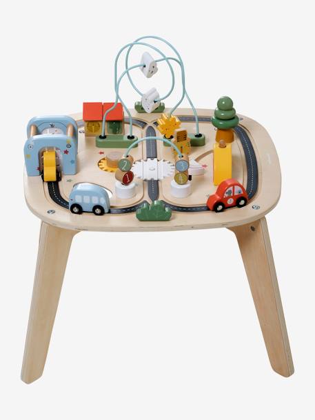 Car Track Activity Table in FSC® Wood - beige light solid with design ...
