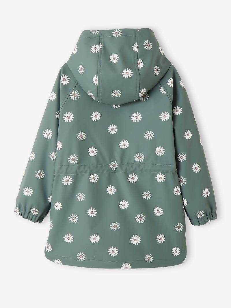 Hooded Raincoat with Magical Motifs for Girls - green medium all over ...