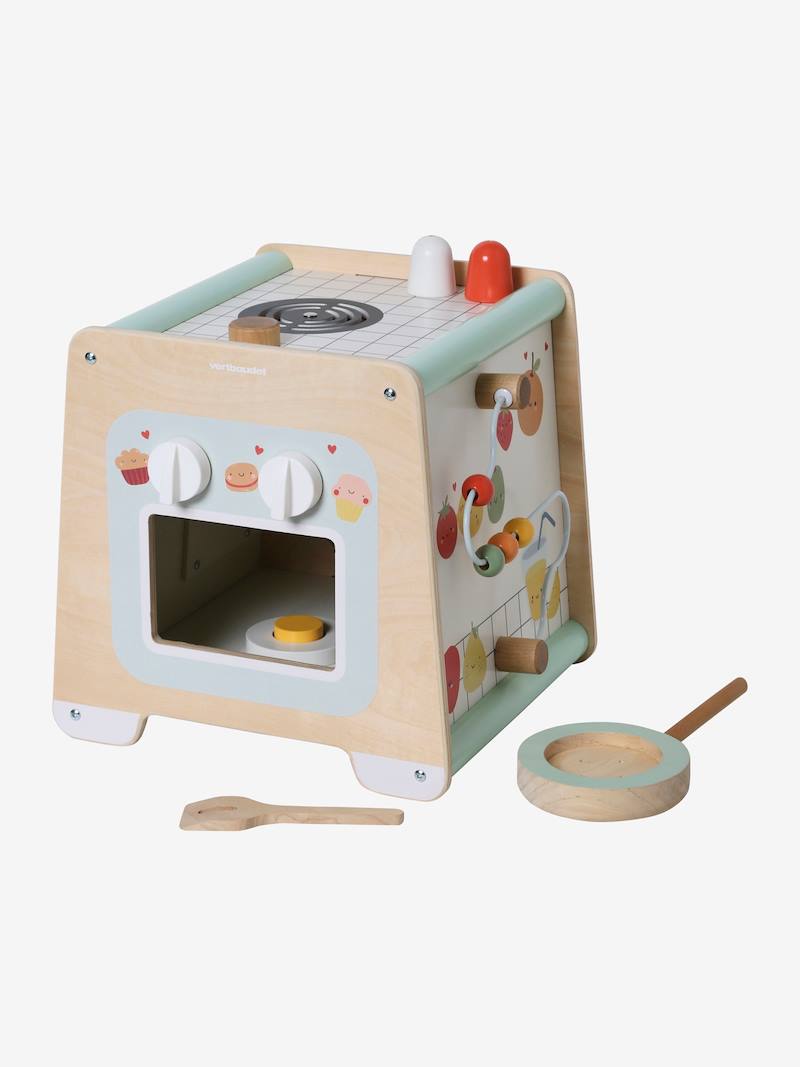 Kitchen Activity Cube in FSC® Wood - beige light solid with design ...