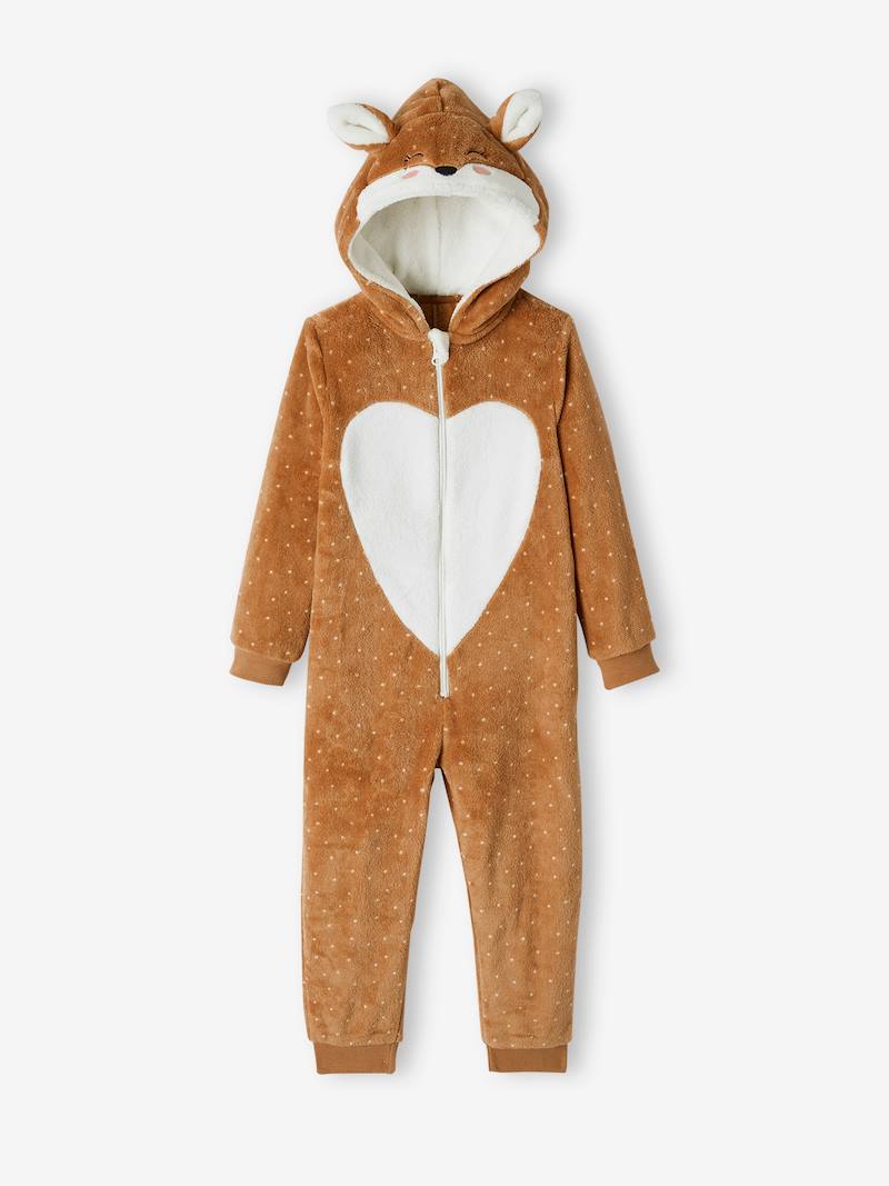 Fox Onesie for Girls - brown light solid with design, Girls | Vertbaudet