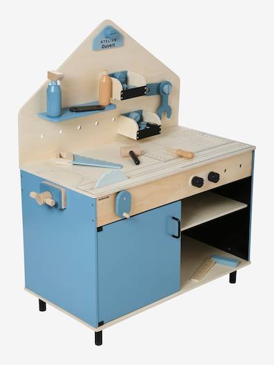 Large DIY Workbench in FSC® Wood & Metal - blue dark solid, Toys ...