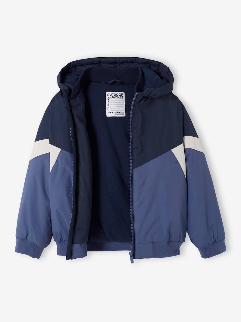 Colourblock Windcheater Jacket for Boys - beige dark solid with design ...