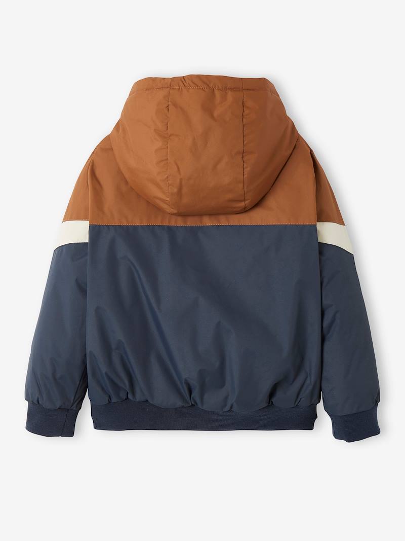 Colourblock Windcheater Jacket for Boys - beige dark solid with design ...