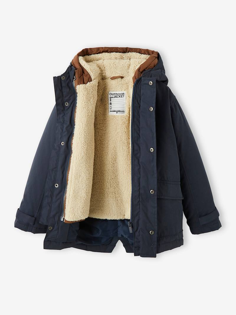 3-in-1 Parka with Removable Bodywarmer for Boys - blue medium solid ...