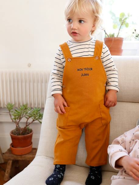 Fleece Top & Dungarees Ensemble, for Babies - brown medium solid, Baby ...