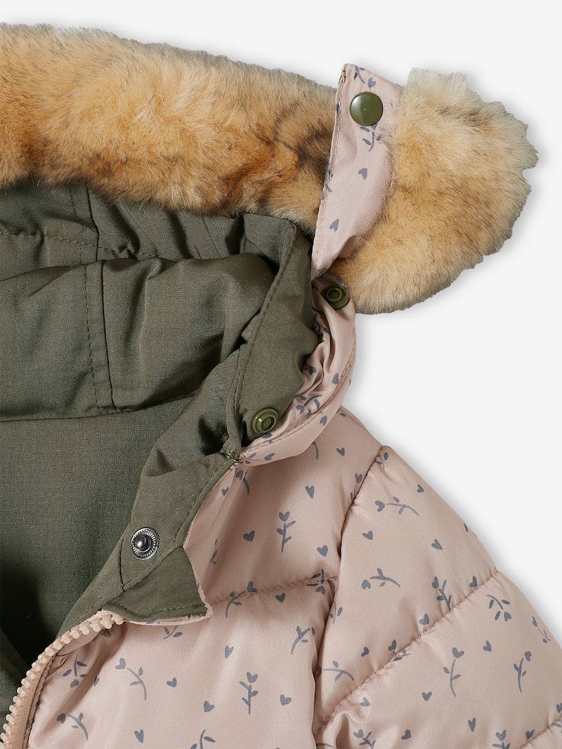 Reversible Parka with Padding in Recycled Polyester, for Babies - green ...