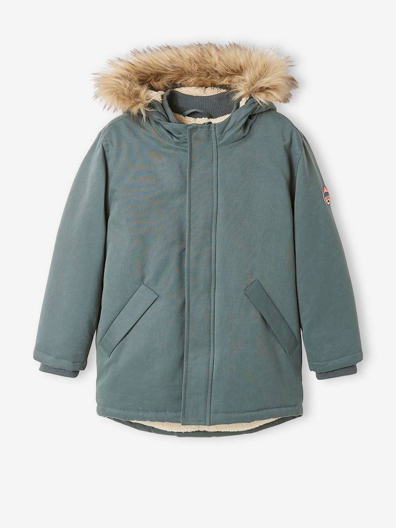 Hooded Parka with Sherpa Lining & Recycled Polyester Padding, for Boys ...