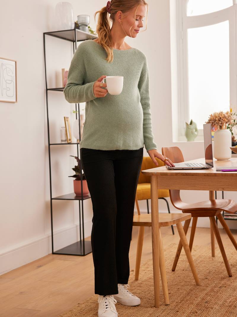 Wide Leg Trousers, Occasion Wear, for Maternity - black dark solid ...