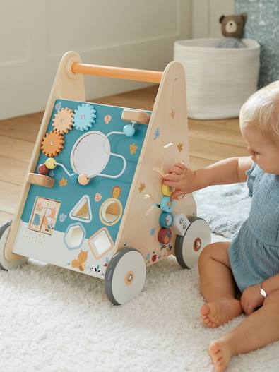 Wooden Walker with Brakes - Wood FSC® Certified - wood, Toys | Vertbaudet
