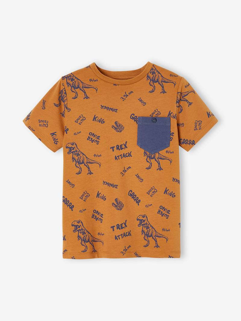T-Shirt with Graphic Motifs for Boys - lichen, Boys | Vertbaudet