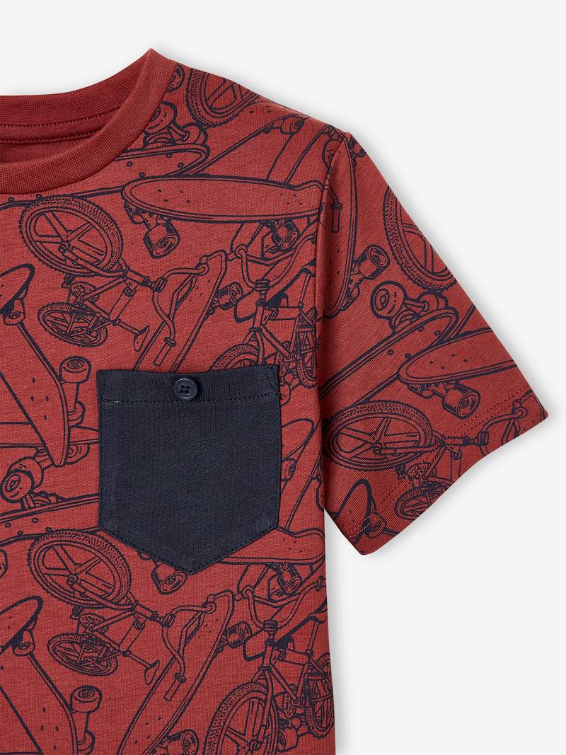 T-Shirt with Graphic Motifs for Boys - lichen, Boys | Vertbaudet