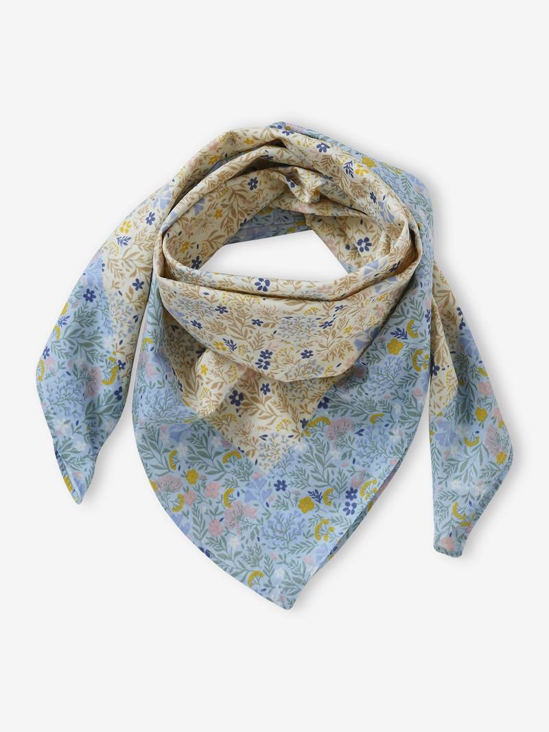 Floral Print Scarf for Girls - sky blue, Girls | Vertbaudet