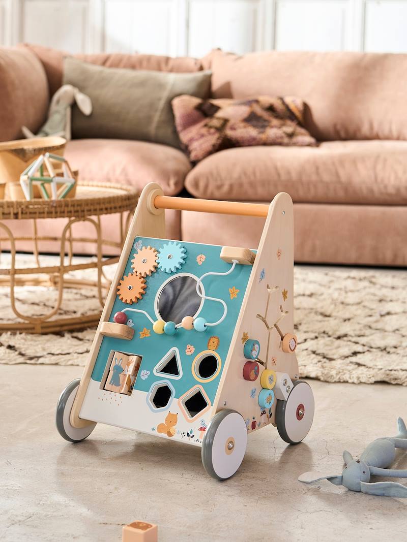 Wooden Walker with Brakes - Wood FSC® Certified - wood, Toys | Vertbaudet