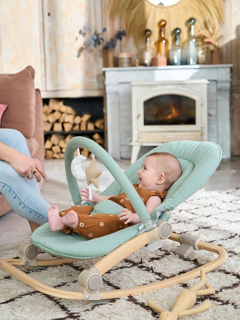 Baby Bouncer with Arch, Babydream - green light solid, Nursery | Vertbaudet