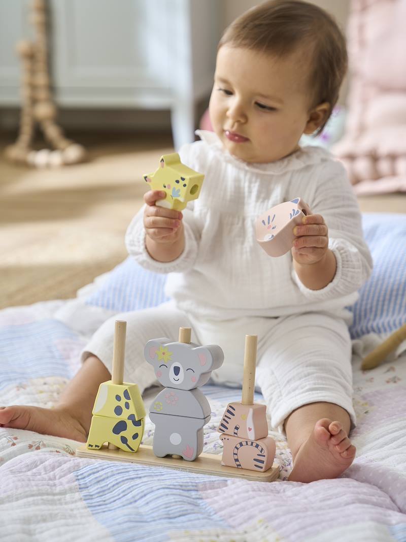 Stacking Animals in FSC® Wood, Koala - rose, Toys | Vertbaudet