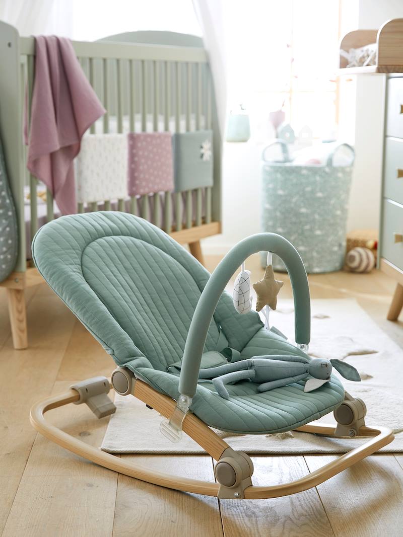 Baby Bouncer with Arch, Babydream - green light solid, Nursery | Vertbaudet
