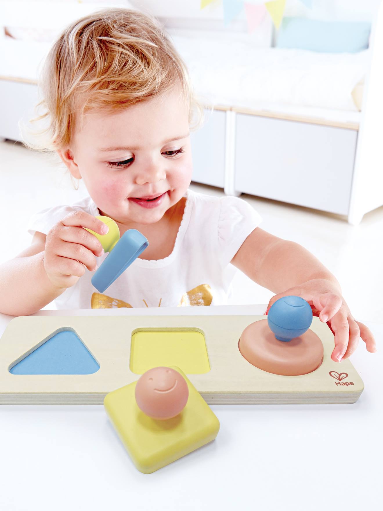 Shape Sorting Puzzle in Rice by HAPE multicoloured Toys Vertbaudet