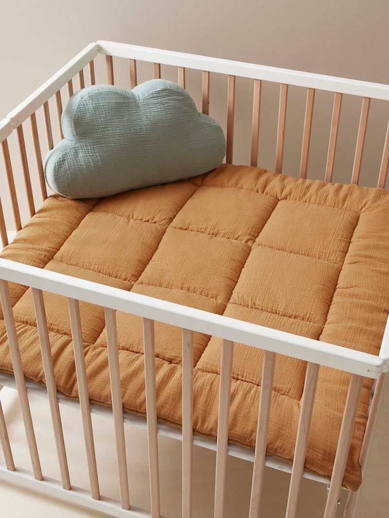 Dual Fabric Floor/Playpen Mat, Plain - olive, Bedding & Decor | Vertbaudet