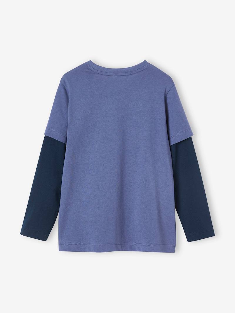 Double-Sleeve Top for Boys - crystal blue, Boys | Vertbaudet