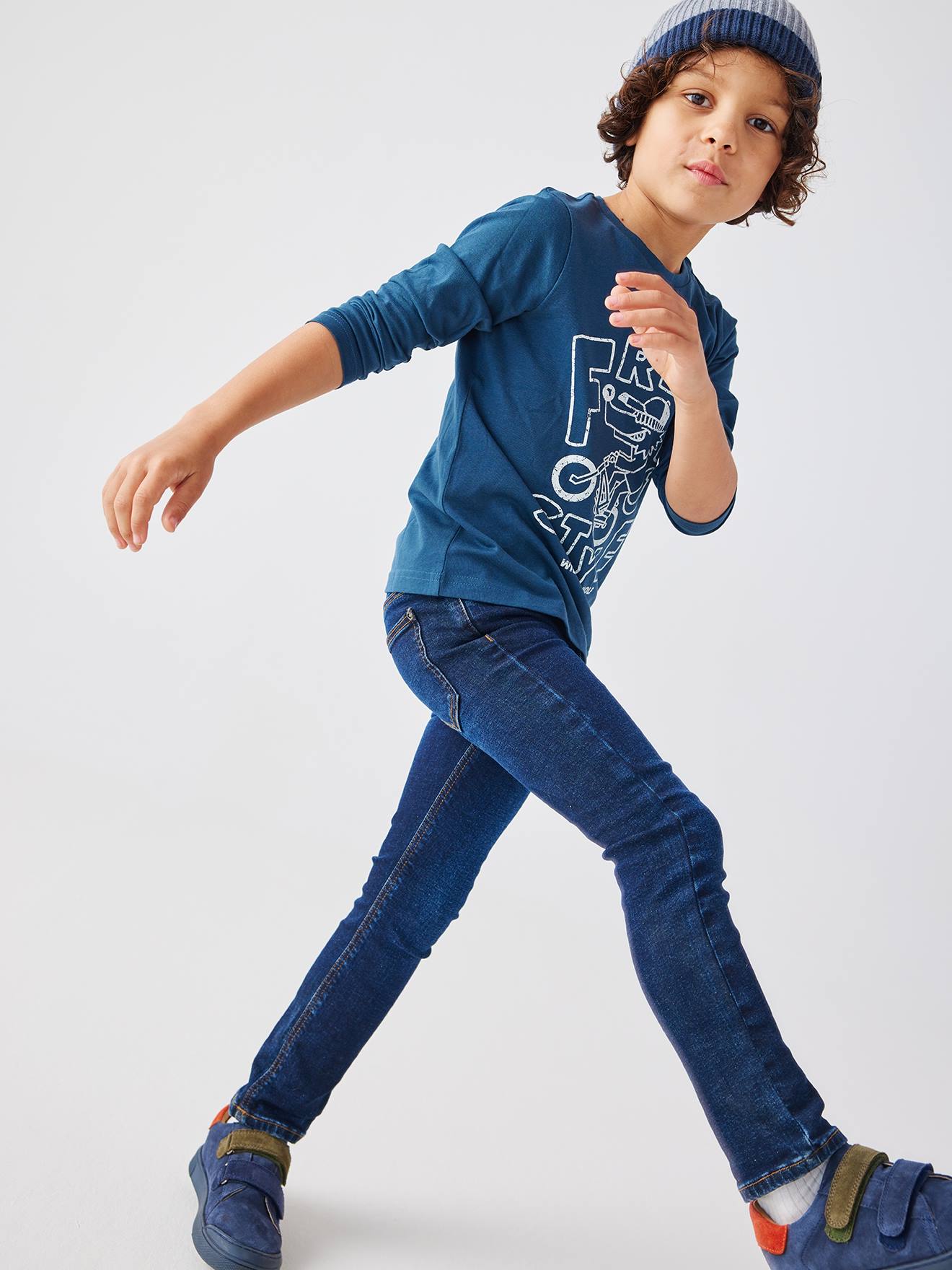 Slim Leg Basics Jeans for Boys - stone, Boys | Vertbaudet
