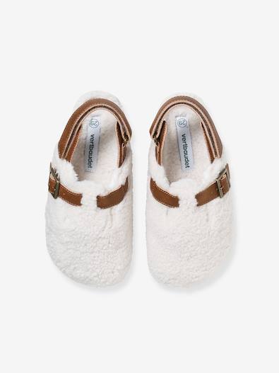 Furry Clogs for Children - ecru, Shoes | Vertbaudet