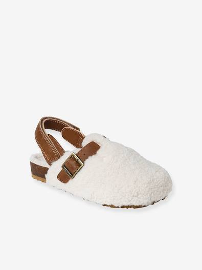 Furry Clogs for Children - ecru, Shoes | Vertbaudet