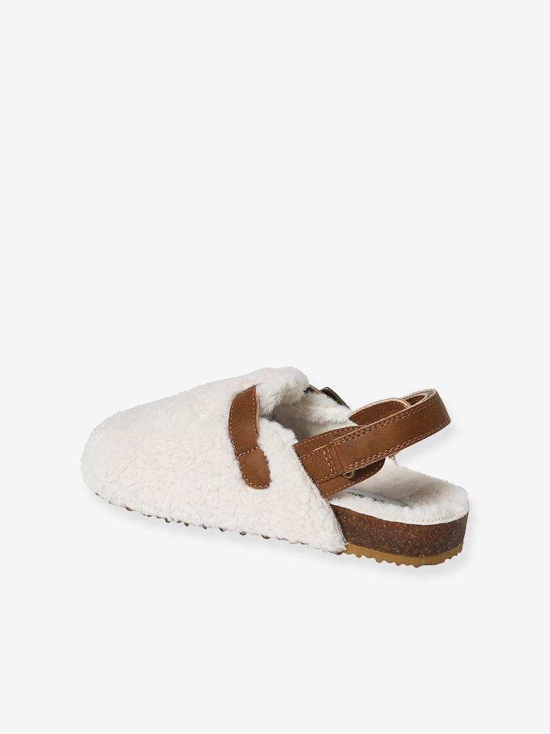 Furry Clogs for Children - ecru, Shoes | Vertbaudet