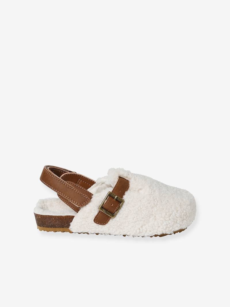 Furry Clogs for Children - ecru, Shoes | Vertbaudet