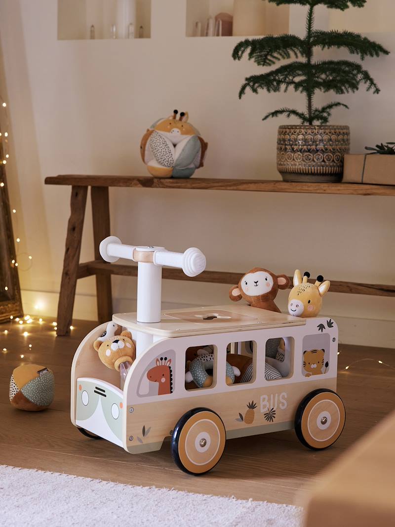 Ride-On Bus for Soft Toys in FSC® Wood, Hanoi - multi, Toys | Vertbaudet