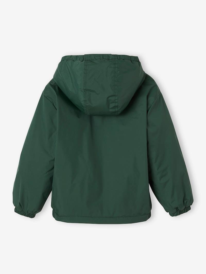 Windcheater with Sherpa-Lined Hood for Boys - khaki, Boys | Vertbaudet