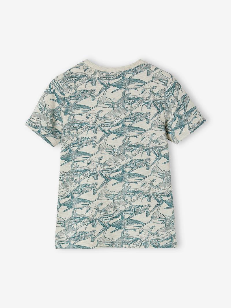 T-Shirt with Graphic Motifs for Boys - lichen, Boys | Vertbaudet