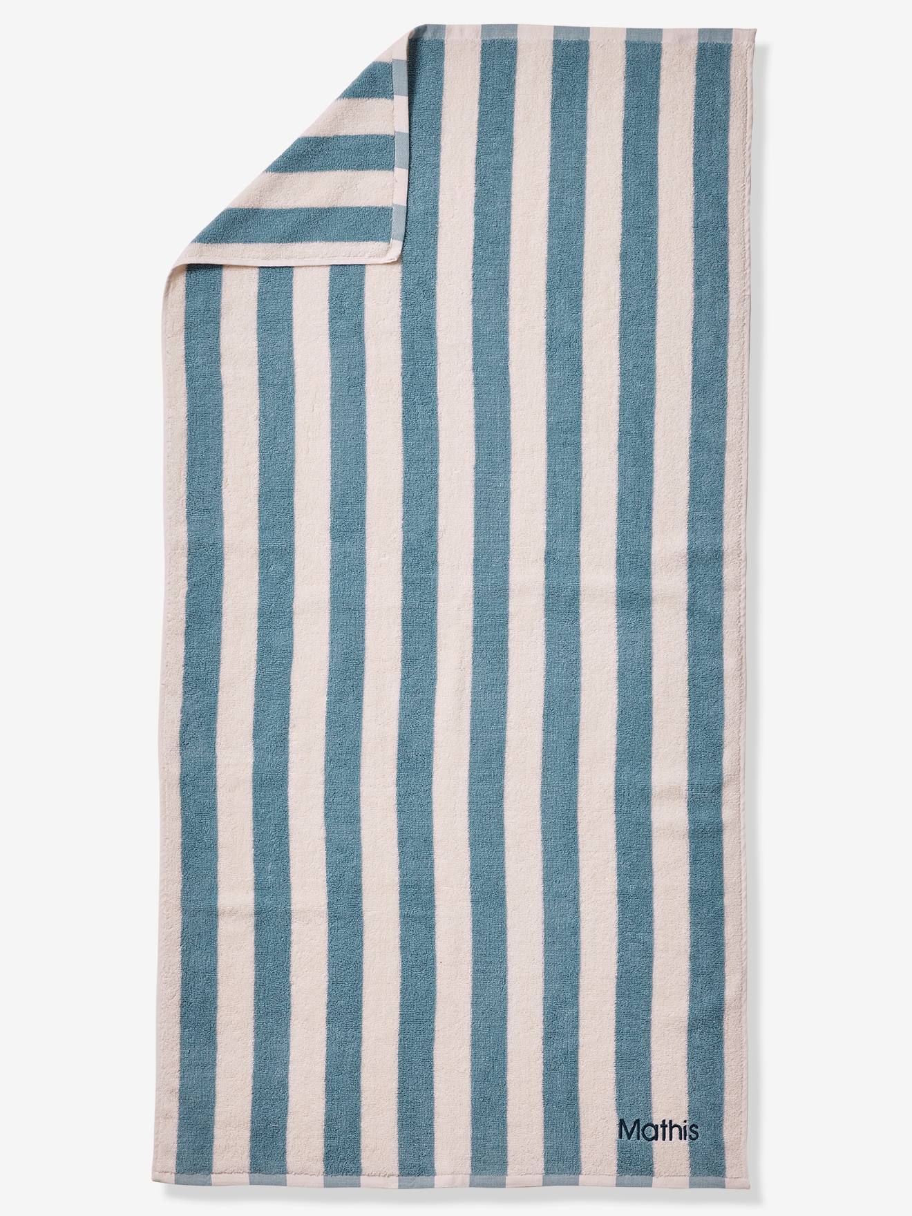 Blue and white striped bath towels store