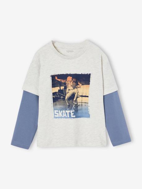 Double-Sleeve Top for Boys - crystal blue, Boys | Vertbaudet