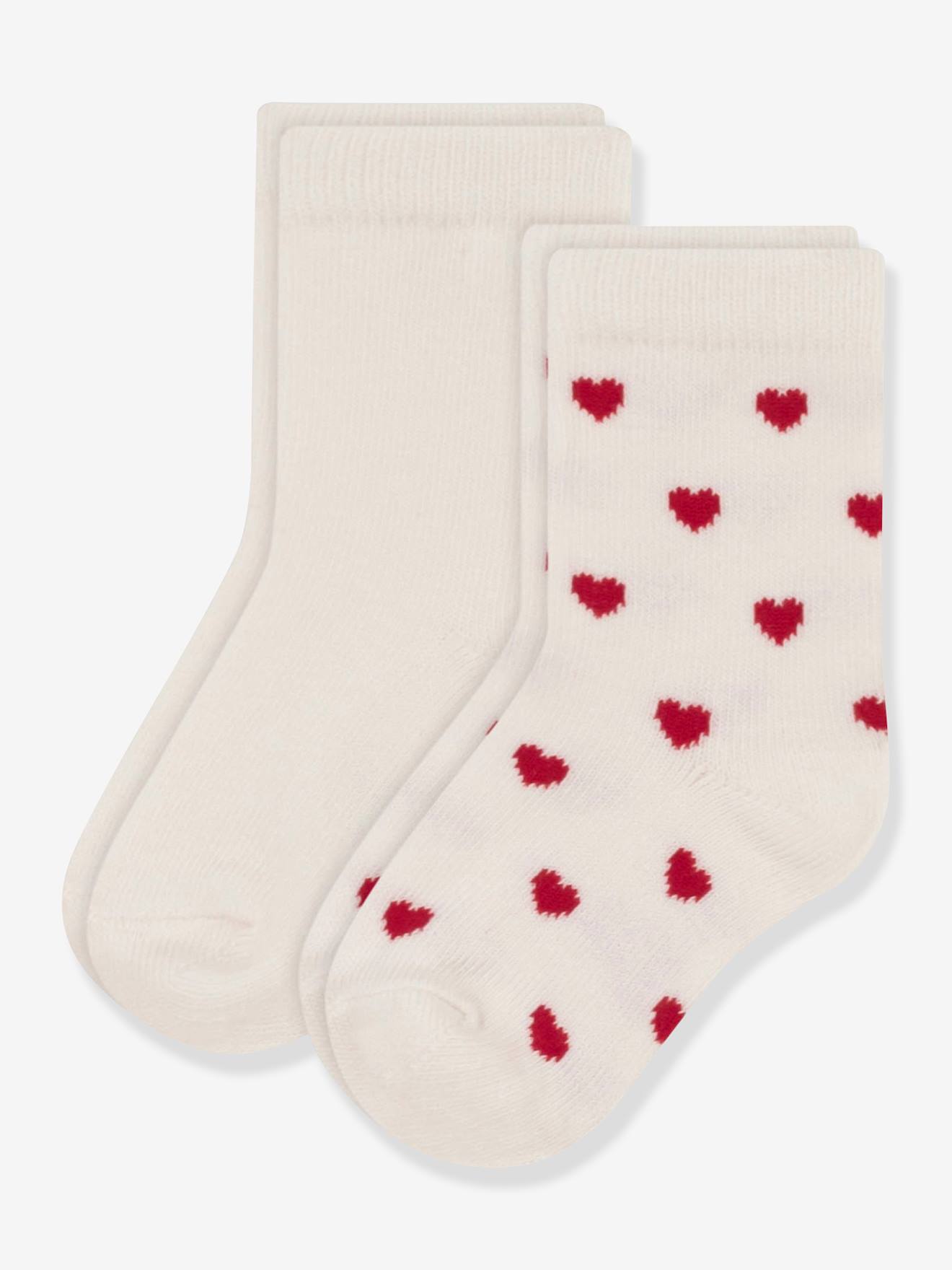 Set of 2 pairs of knitted baby socks PETIT BATEAU white